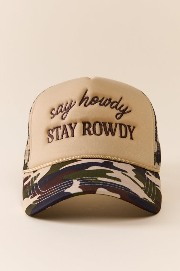 Say Howdy Camo Trucker Hat SALE