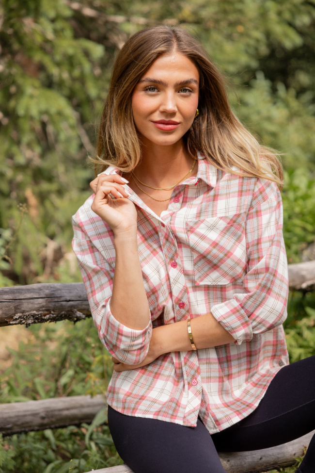 Rory Red Plaid Flannel Button Down Top