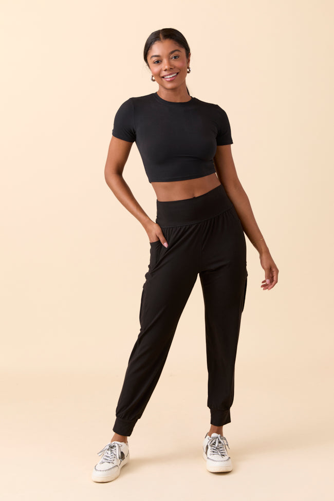 Randi Black Jogger – Pink Lily