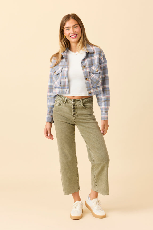 Gloria Light Blue Plaid Jacket FINAL SALE