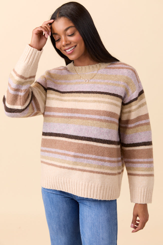 Jeanette Tan Striped Crewneck Sweater FINAL SALE
