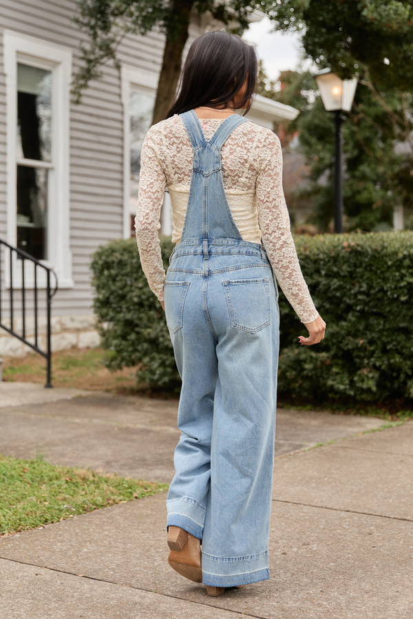 Nicole Medium Wash Overalls FINAL SALE