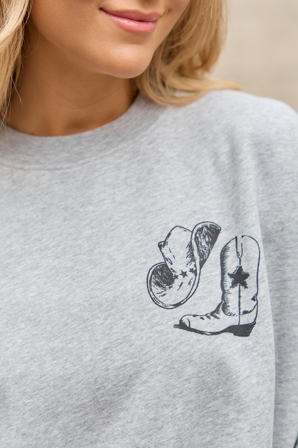 Country Music Light Grey Graphic Sweatshirt SALE