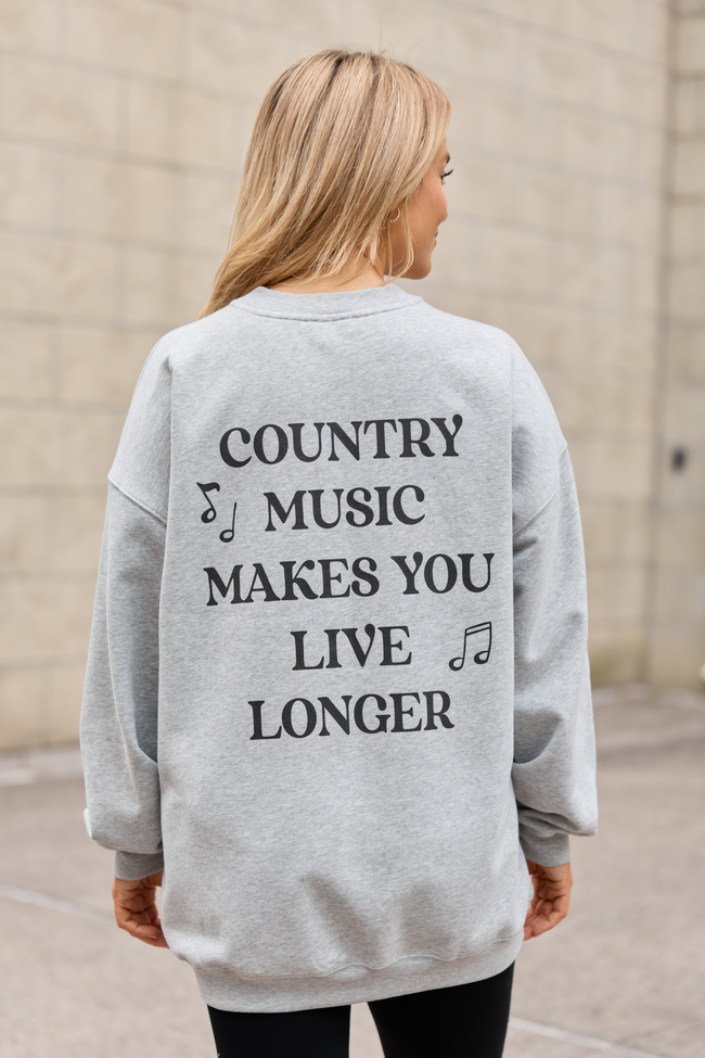 Country Music Light Grey Graphic Sweatshirt SALE